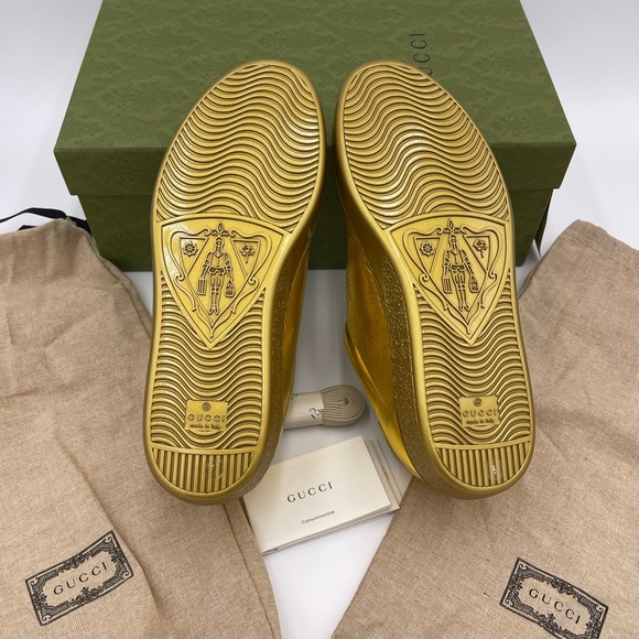 Gucci | Shoes | Gucci Metallic Gold Ace Sneakers | Poshmark